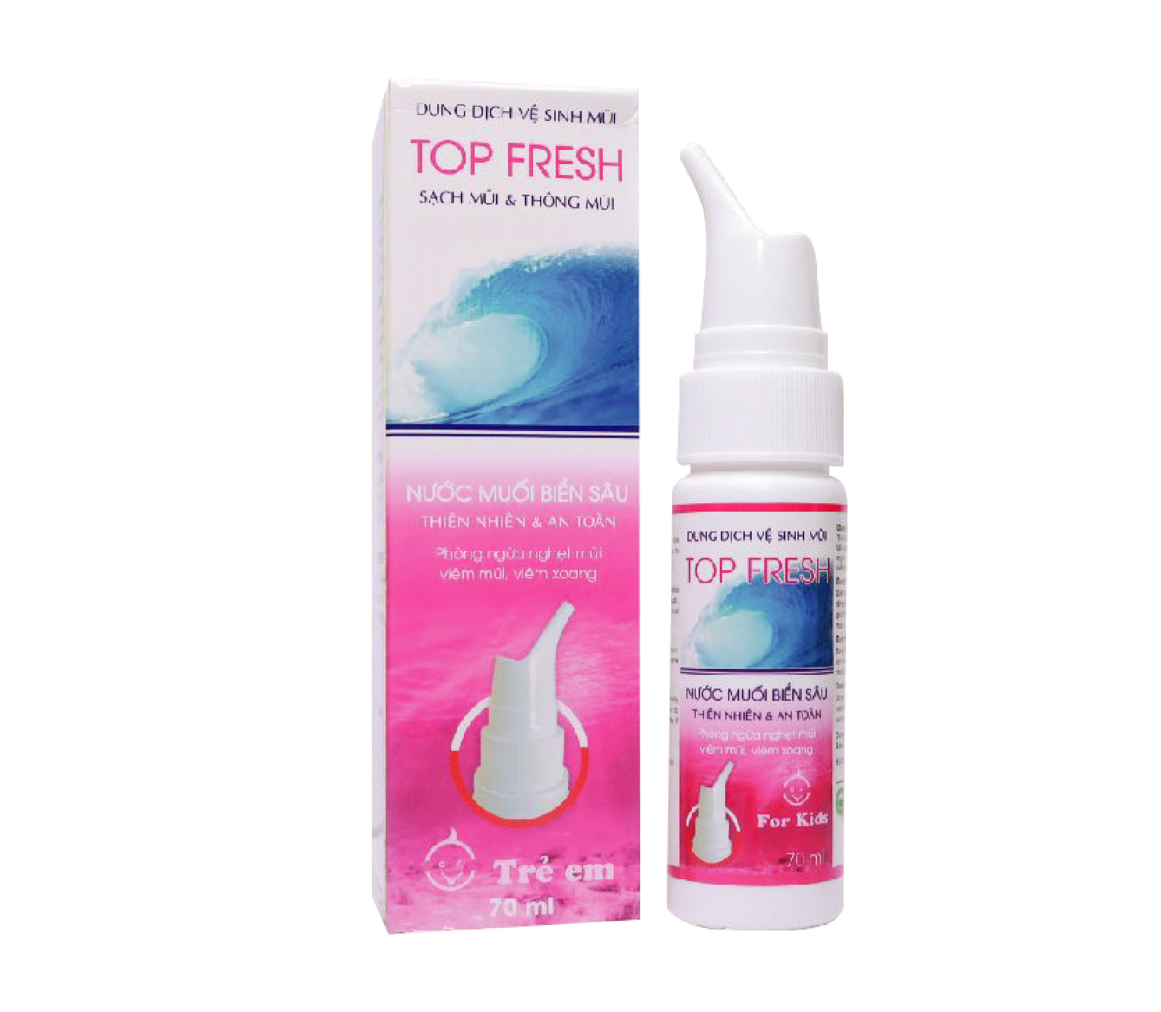 Dung dịch vệ sinh mũi Top Fresh hồng (chai 70ml)